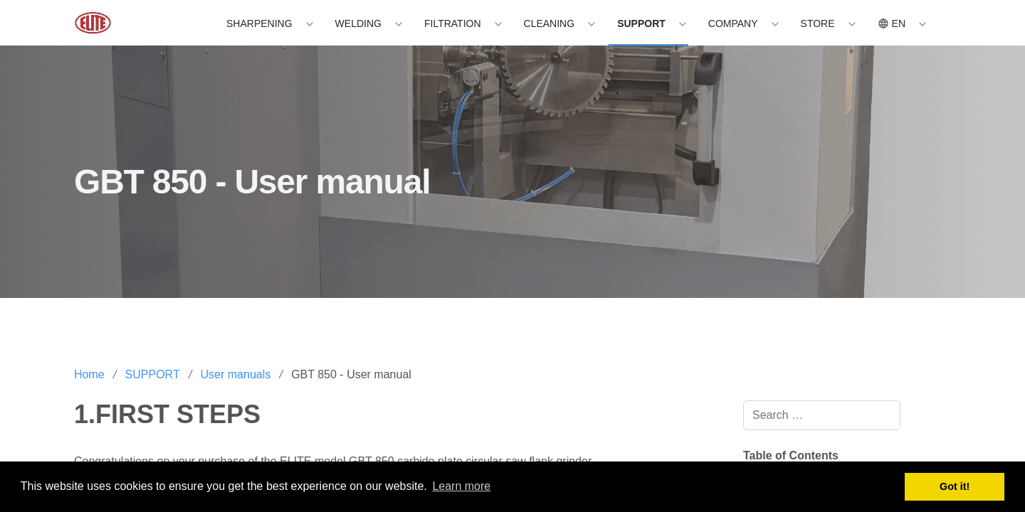 GBT 850 - User manual | ELITE